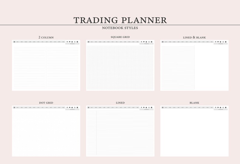 LIGHT | Undated Digital Stock Trading Planner | Trading Log ...