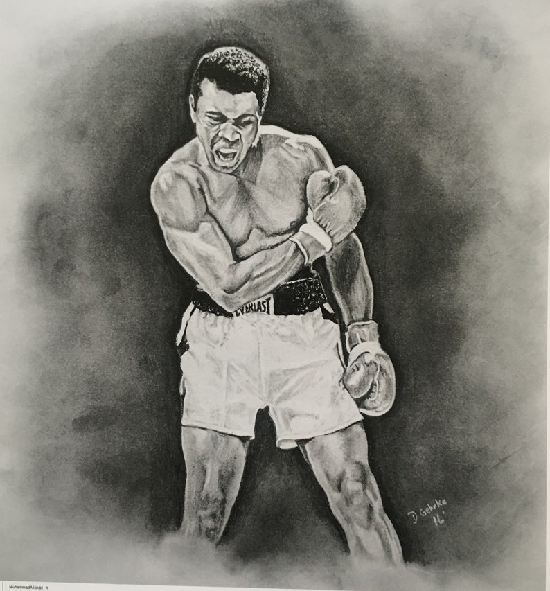 Muhammad Ali Print From My Charoal Drawing | Etsy