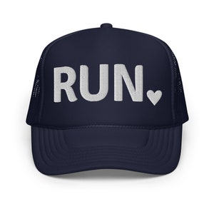 RUN Heart Running Foam Trucker Hat - Etsy
