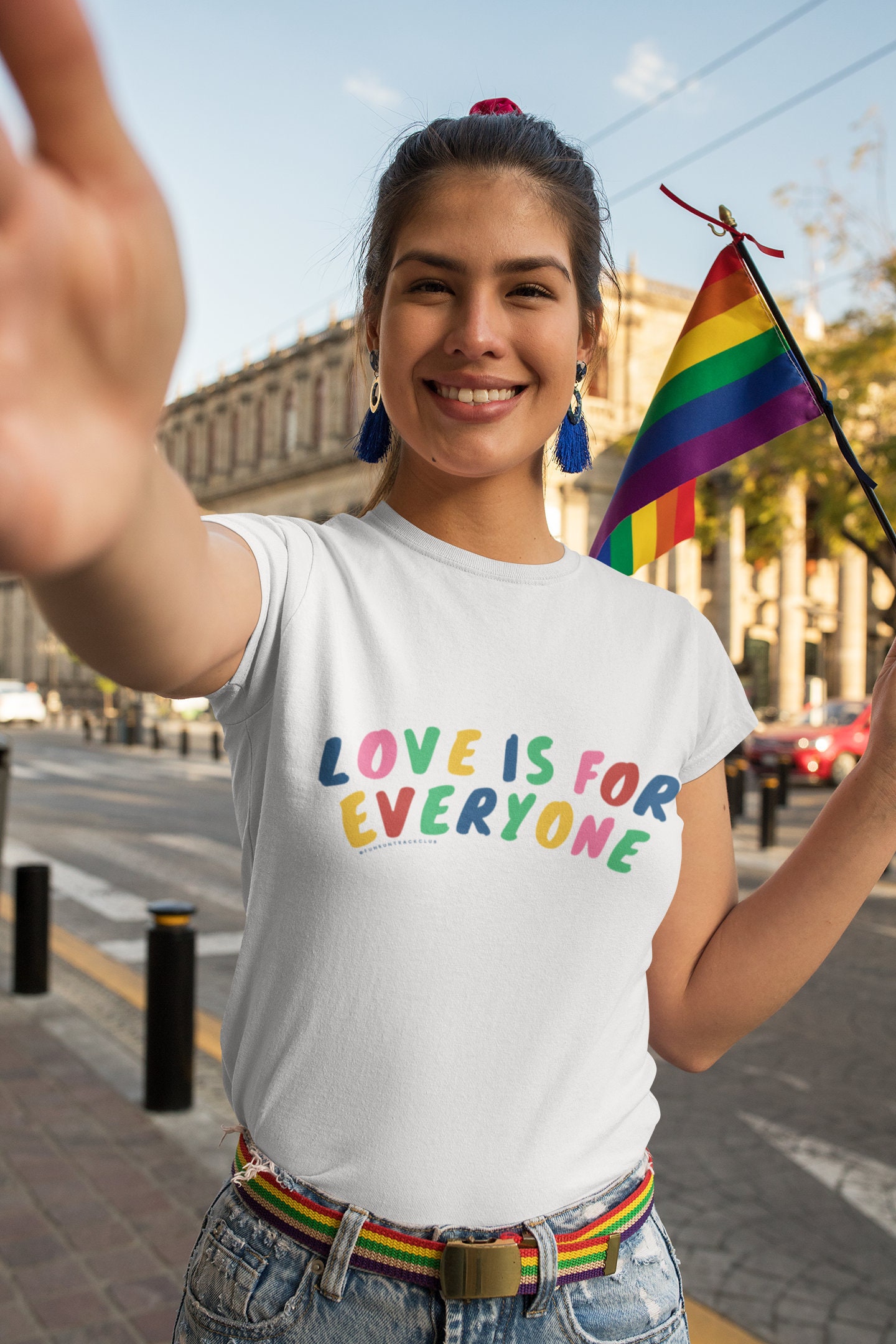 LOVE is for EVERYONE • Pride • Retro Graphic Tee • Fun Run Track Club ...