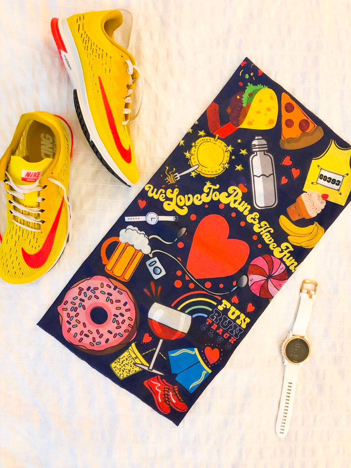 Running Pleasures • Graphic Doodle Headband • Bandana • Scarf • Neck ...