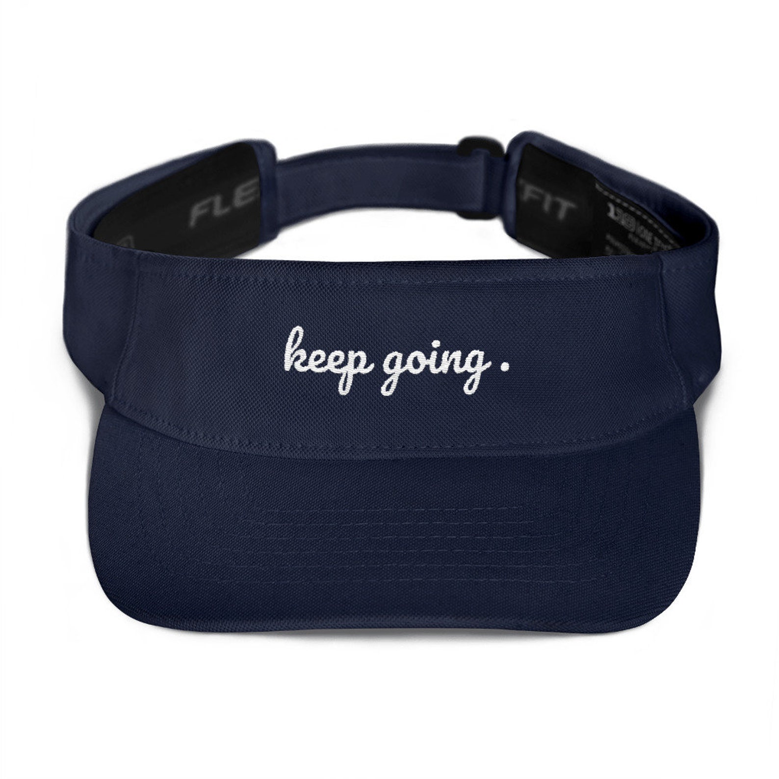 Keep Going • Cursive Embroidery • Retro Embroidered Graphic Visor • Fun ...