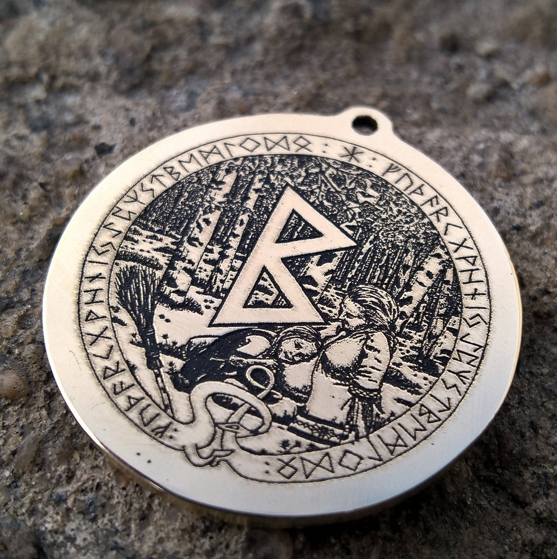 Viking Berkano Rune Pendant Birth fertility Amulet Runic | Etsy