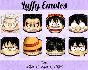 LUFFY EMOTES Cute & Kawaii Luffy Emote Set for Streaming, Messaging ...