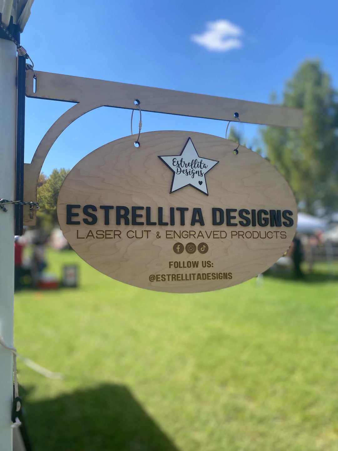 Custom Logo Tent Sign – Market Vendor Display With Bracket - Etsy