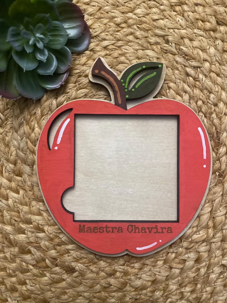 Personalized Apple Shaped Sticky Note Holder - Etsy