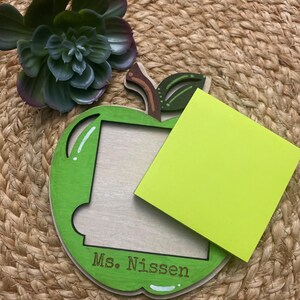 Personalized Apple Shaped Sticky Note Holder - Etsy