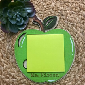 Personalized Apple Shaped Sticky Note Holder - Etsy