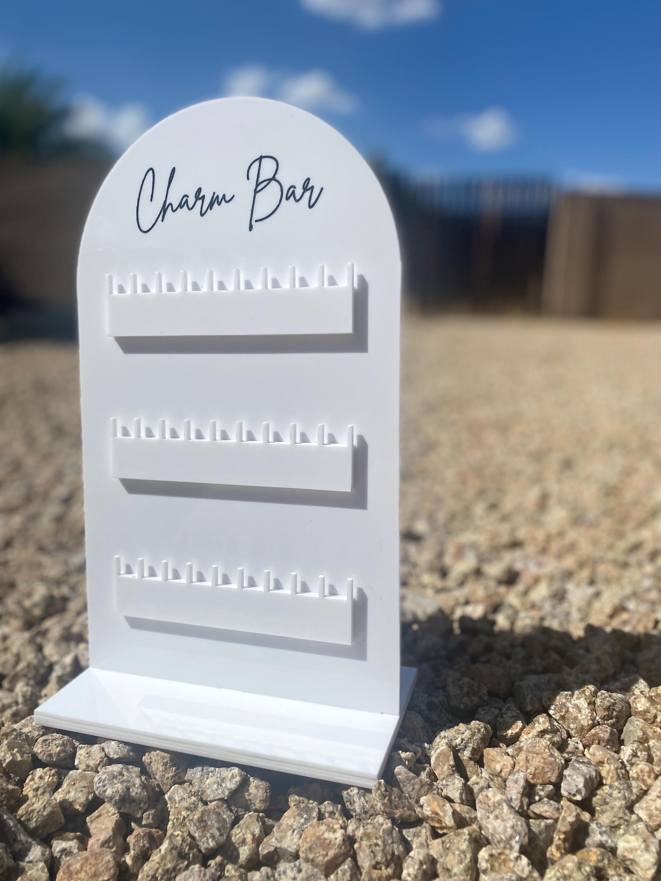 30 Charm Bar Display Board - Acrylic - Wood - Permanent Jewelry - Etsy