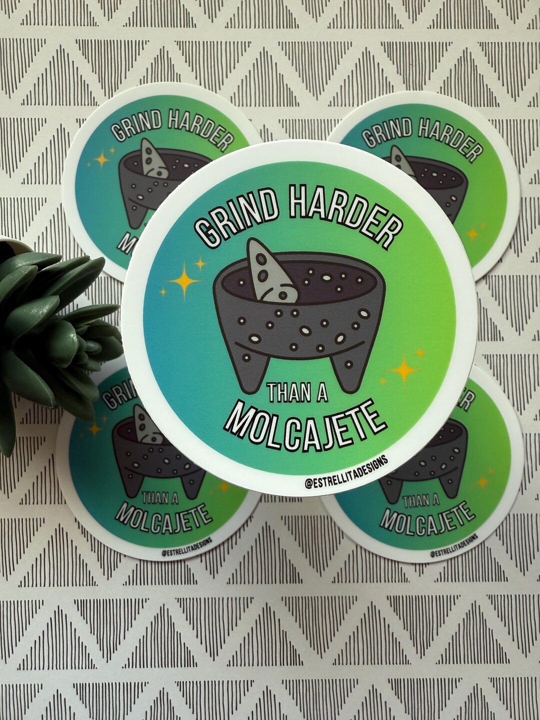 Grind Harder Than a Molcajete Sticker - Spanglish Sticker - Spanish ...