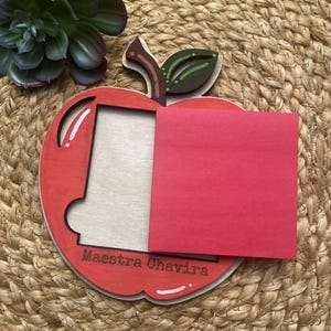 Personalized Apple Shaped Sticky Note Holder - Etsy