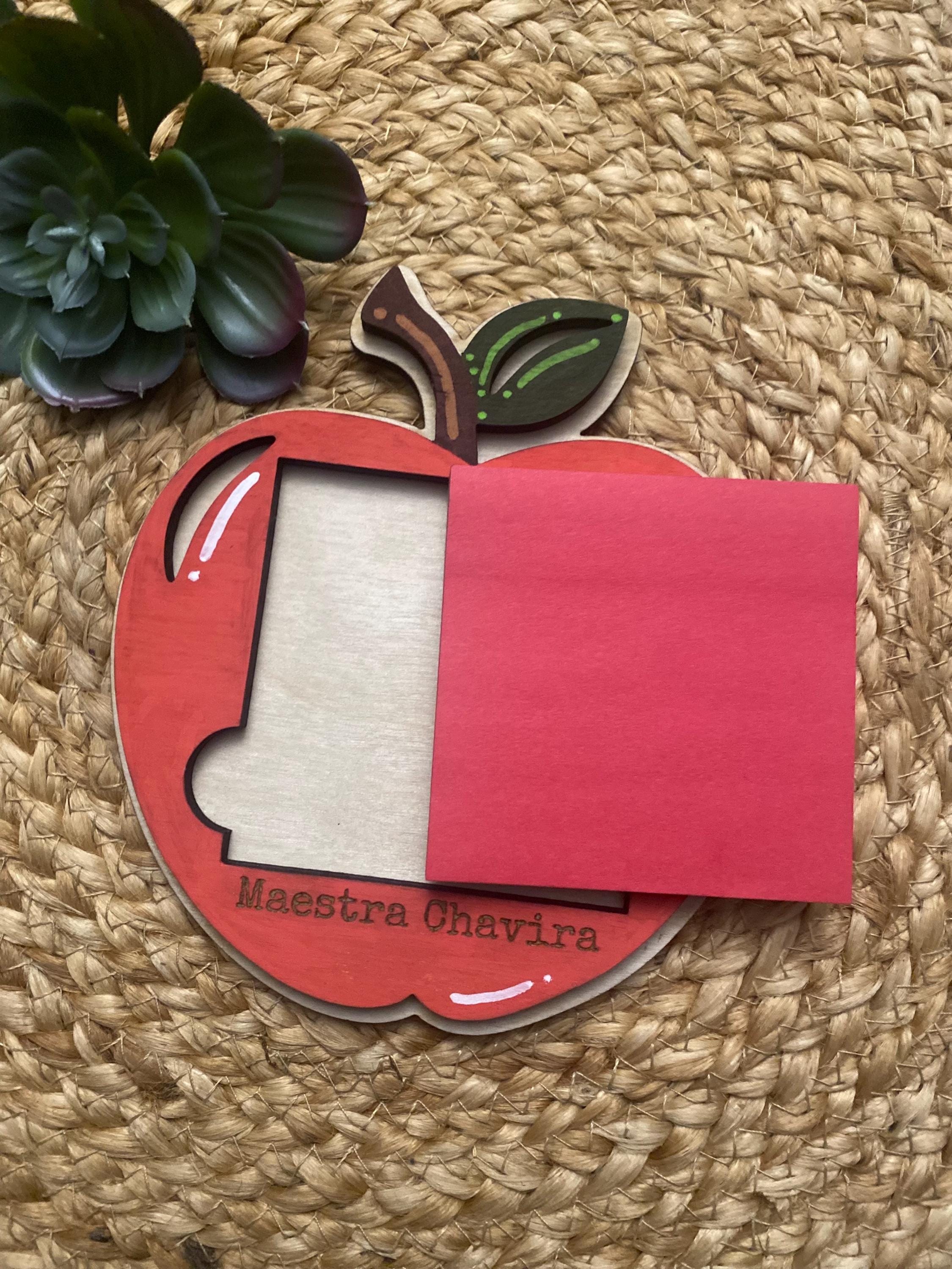 Personalized Apple Shaped Sticky Note Holder - Etsy
