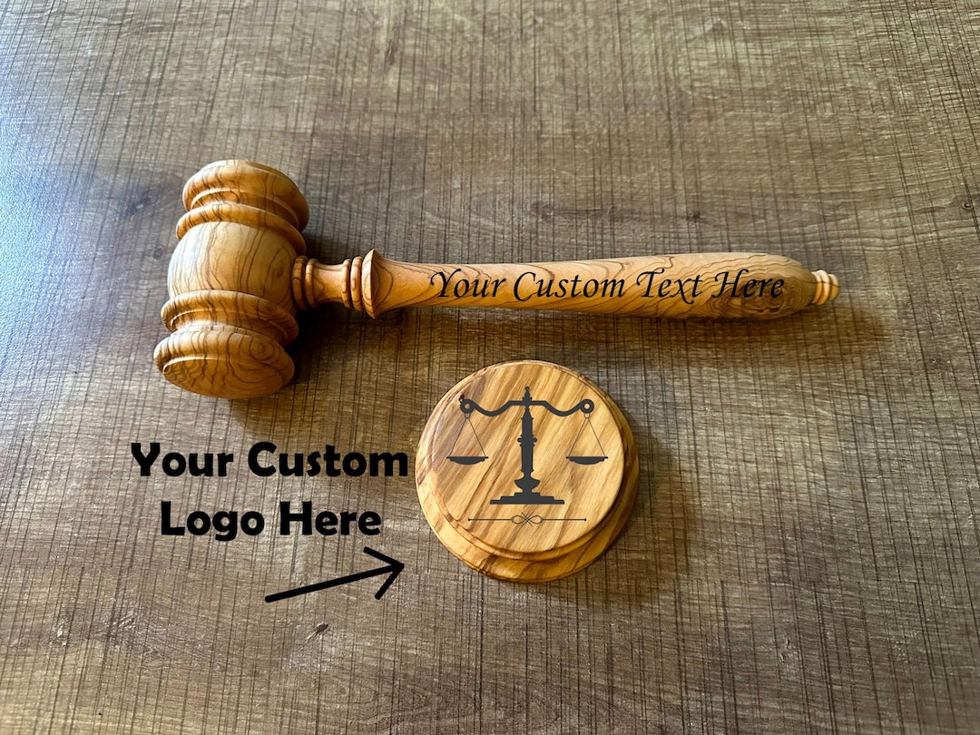 Personalized Judge Gavel With Engraving, Wood Judicial Hammer With Base ...