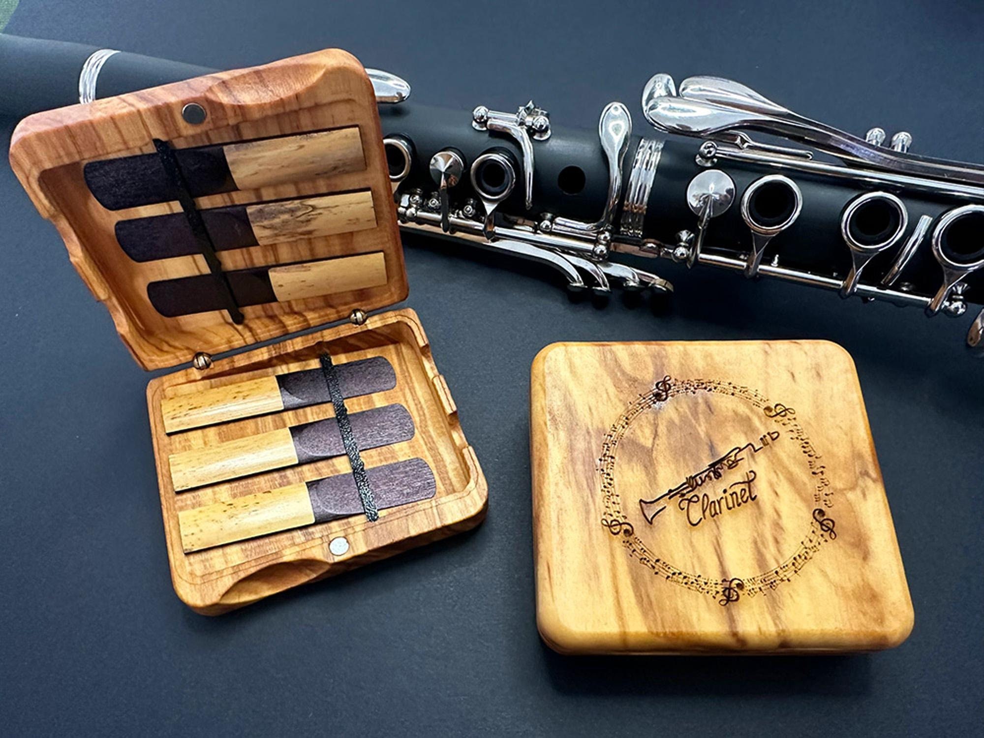 Luxury Clarinet Reed Storage Box From Olive Wood - Personalized Gift ...
