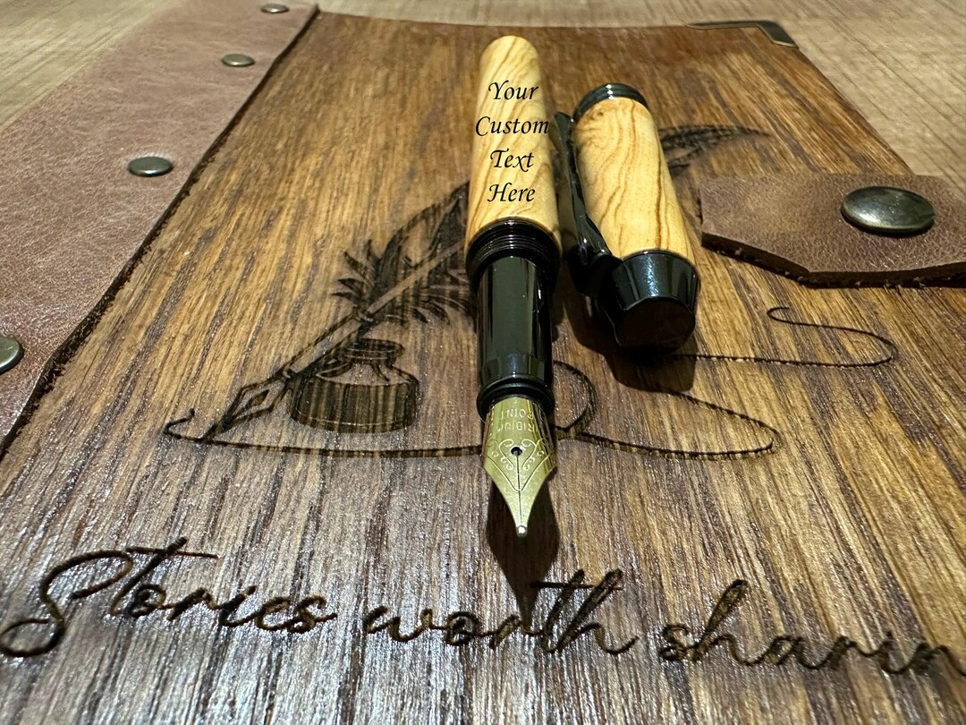 Handmade Wooden Notebook & Fountain Pen Set - Office Gifts ...