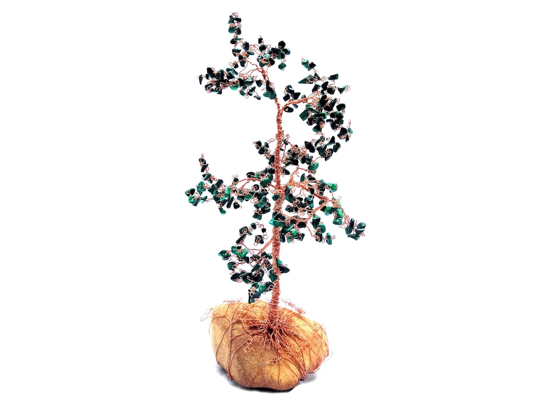 Handmade Leuce Tree With Malachite Stones - Etsy