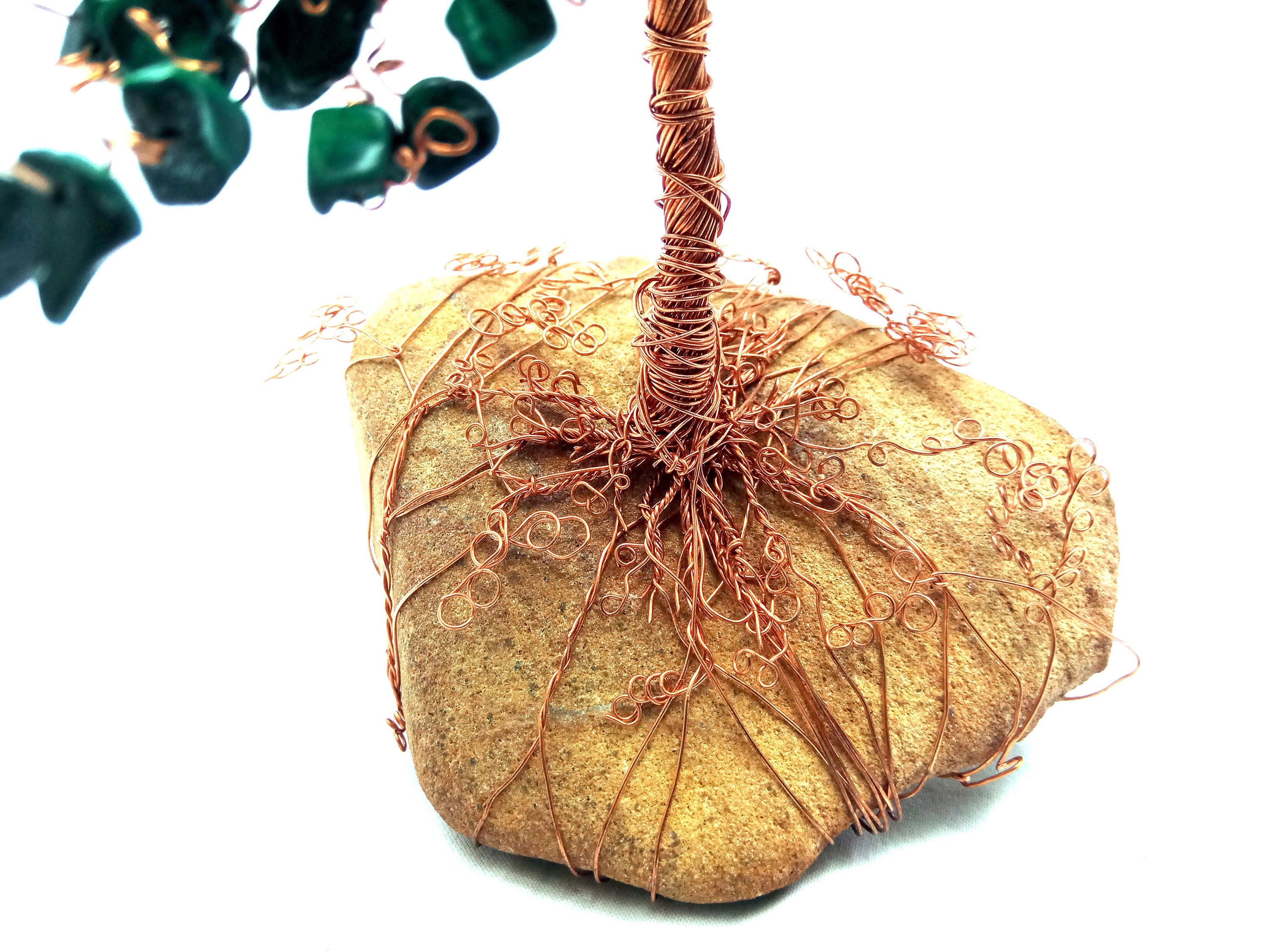 Handmade Leuce Tree with Malachite Stones - Etsy 日本