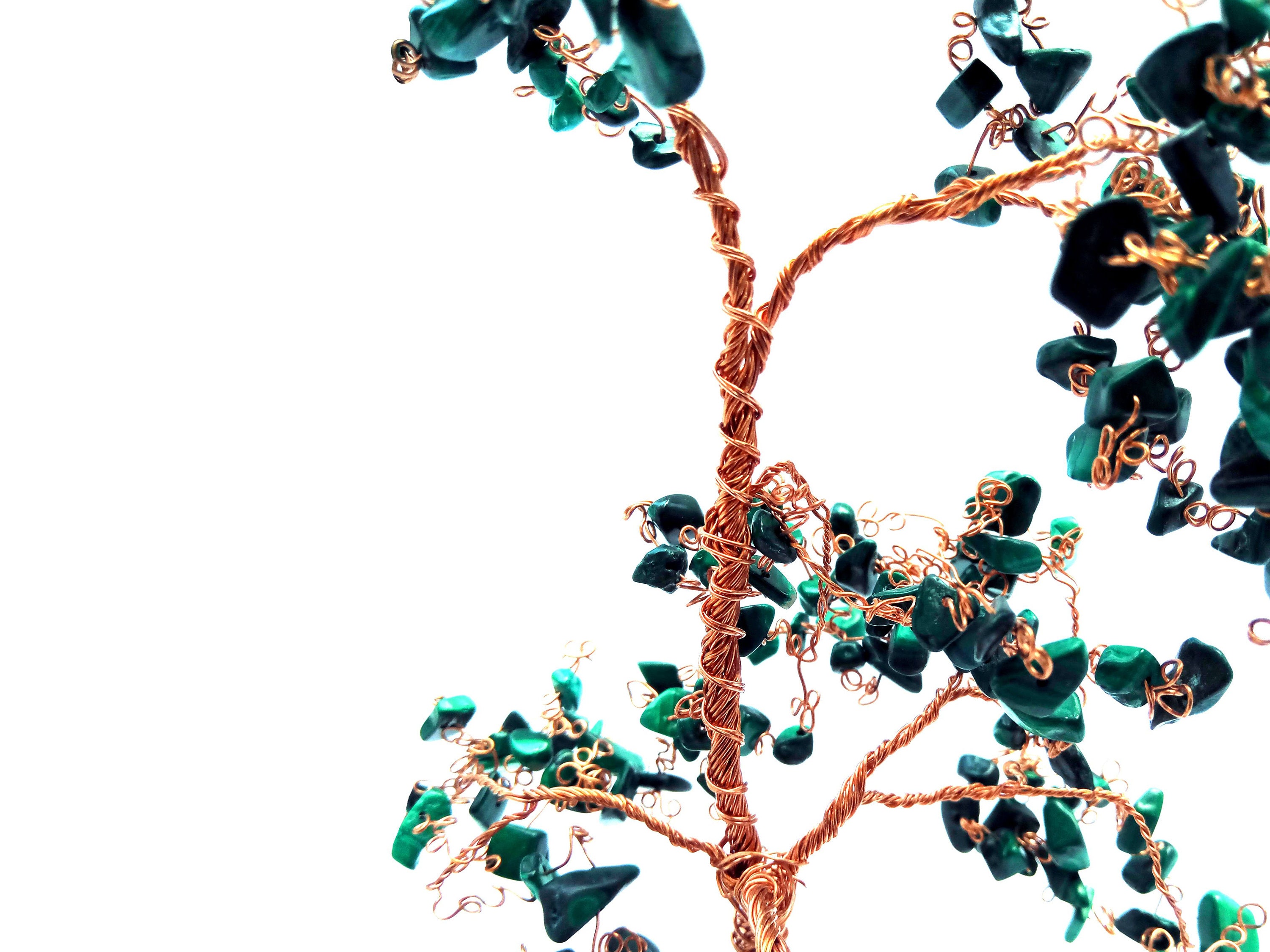 Handmade Leuce Tree with Malachite Stones - Etsy 日本
