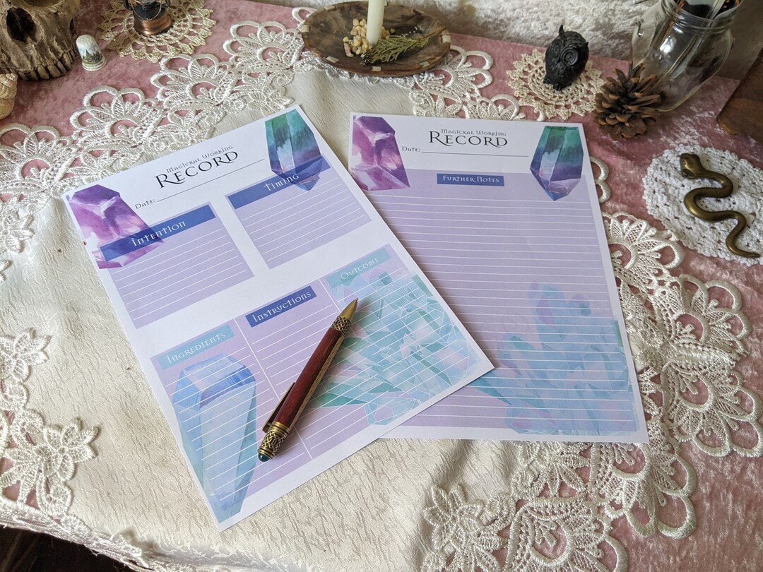 Spell Sheet Spell and Ritual Template Spell Record Sheet Book of ...