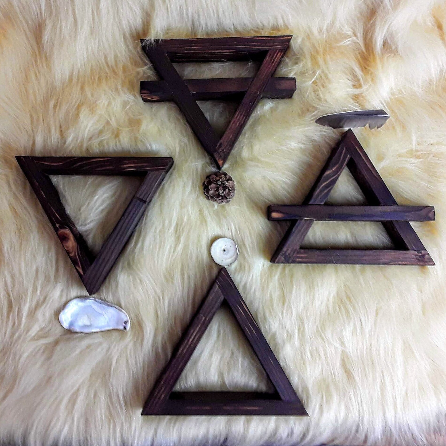 Elemental Symbol Crystal Shelves Handmade Wooden Crystal - Etsy UK