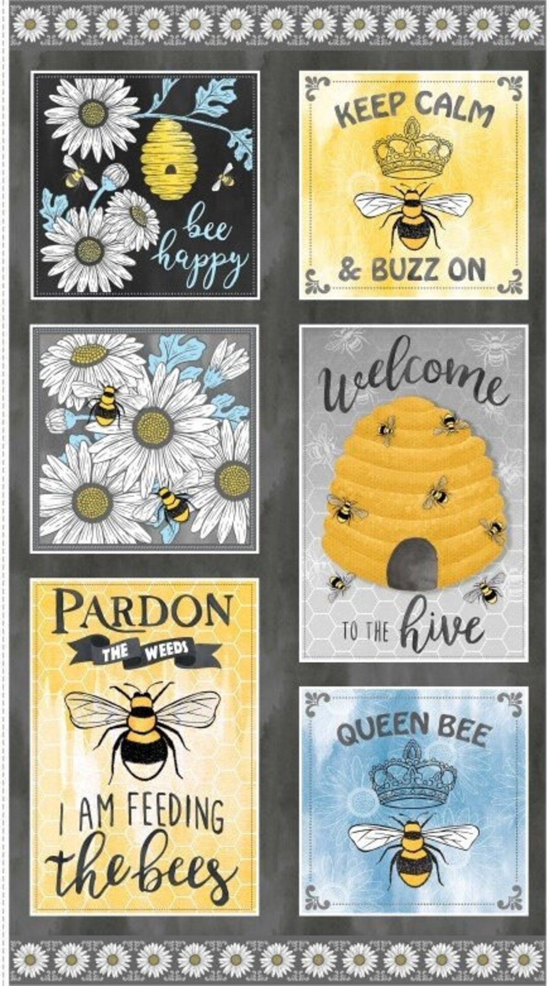 Queen Bee Panel Diane Kappa Designs Michael Miller Fabrics - Etsy