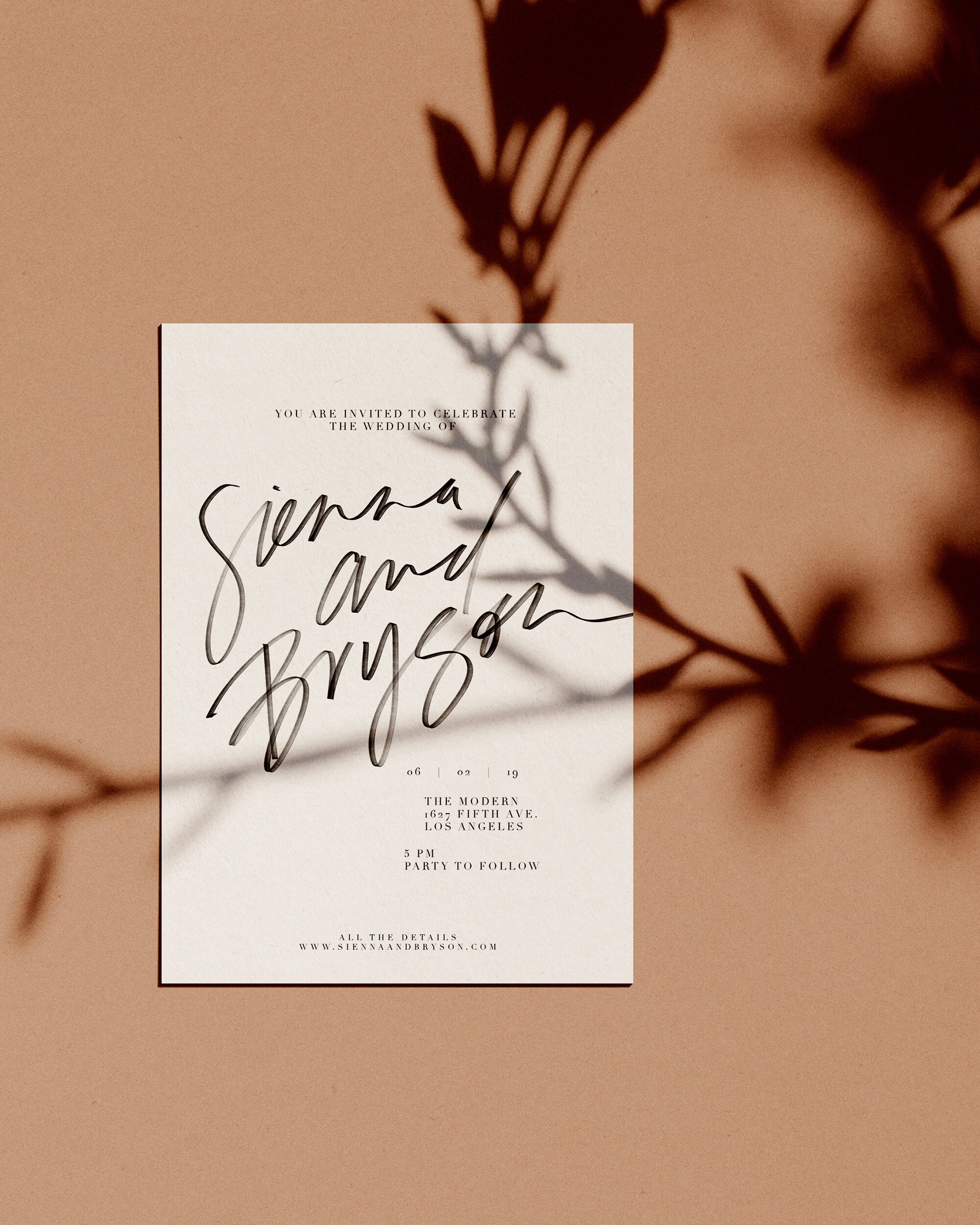 Modern Invitations Hand Lettered Invitations Letterpress - Etsy