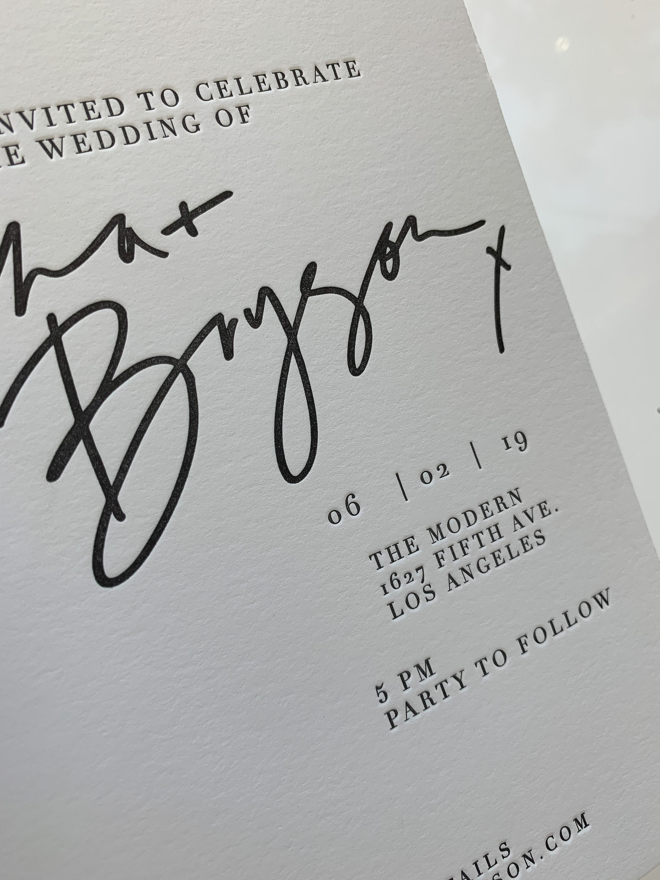 Modern Invitations Hand Lettered Invitations Letterpress - Etsy