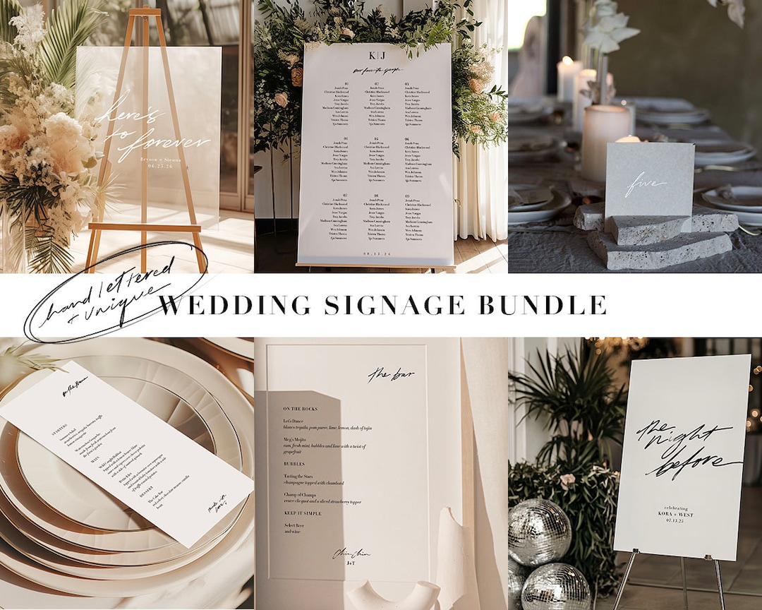 29 Unique Wedding Signs, Wedding Sign Bundle Template, Wedding ...