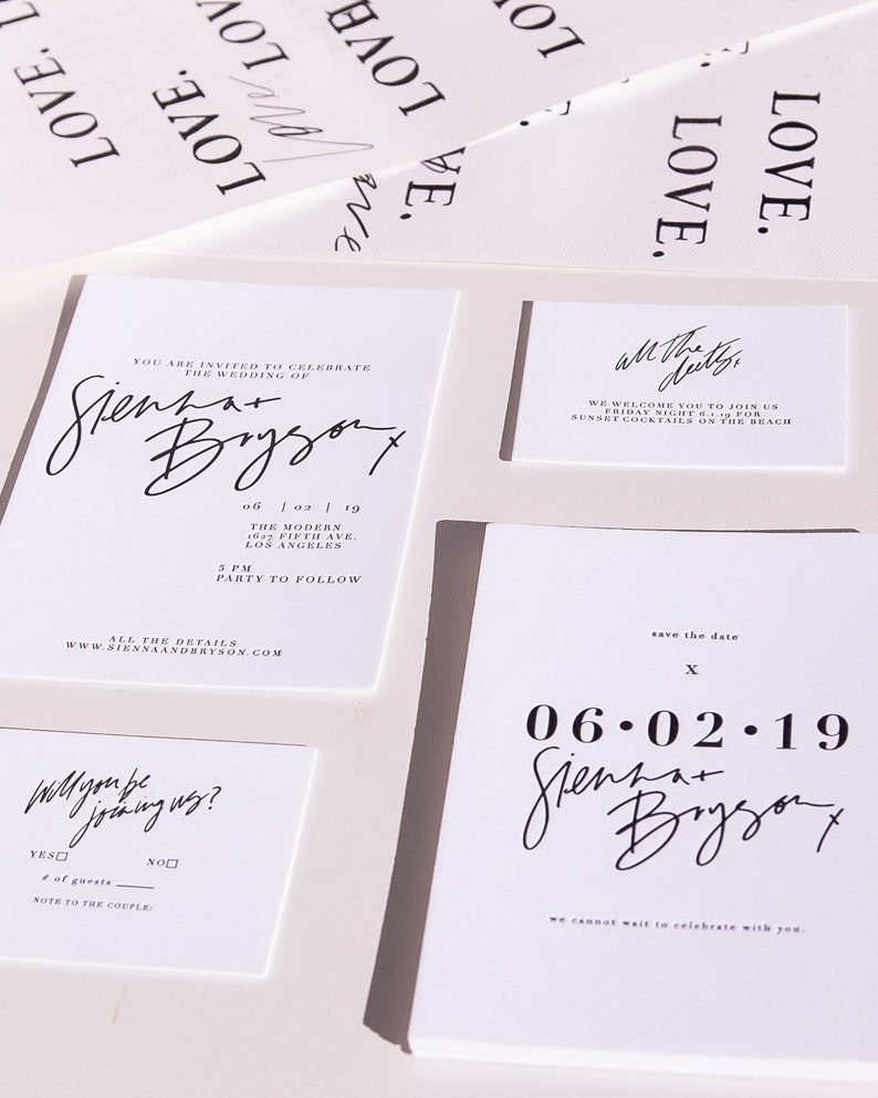 Modern Save the Dates Hand Lettered Save the Dates - Etsy