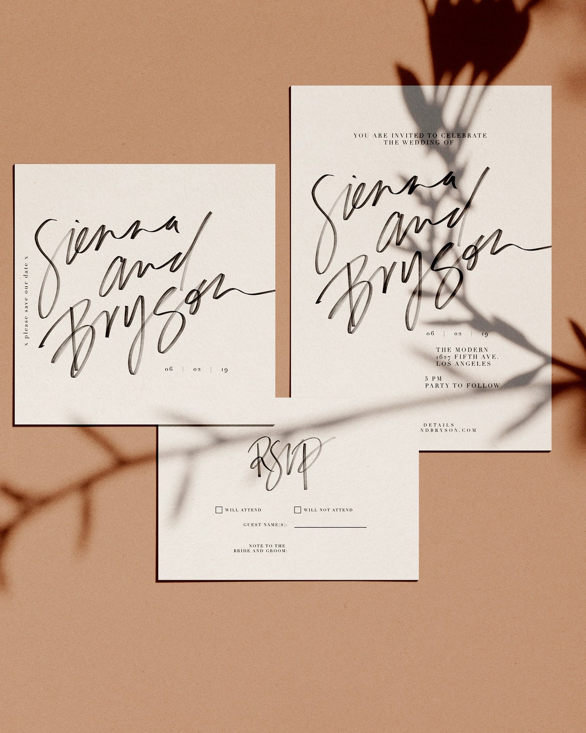 Modern Invitations Hand Lettered Invitations Letterpress - Etsy