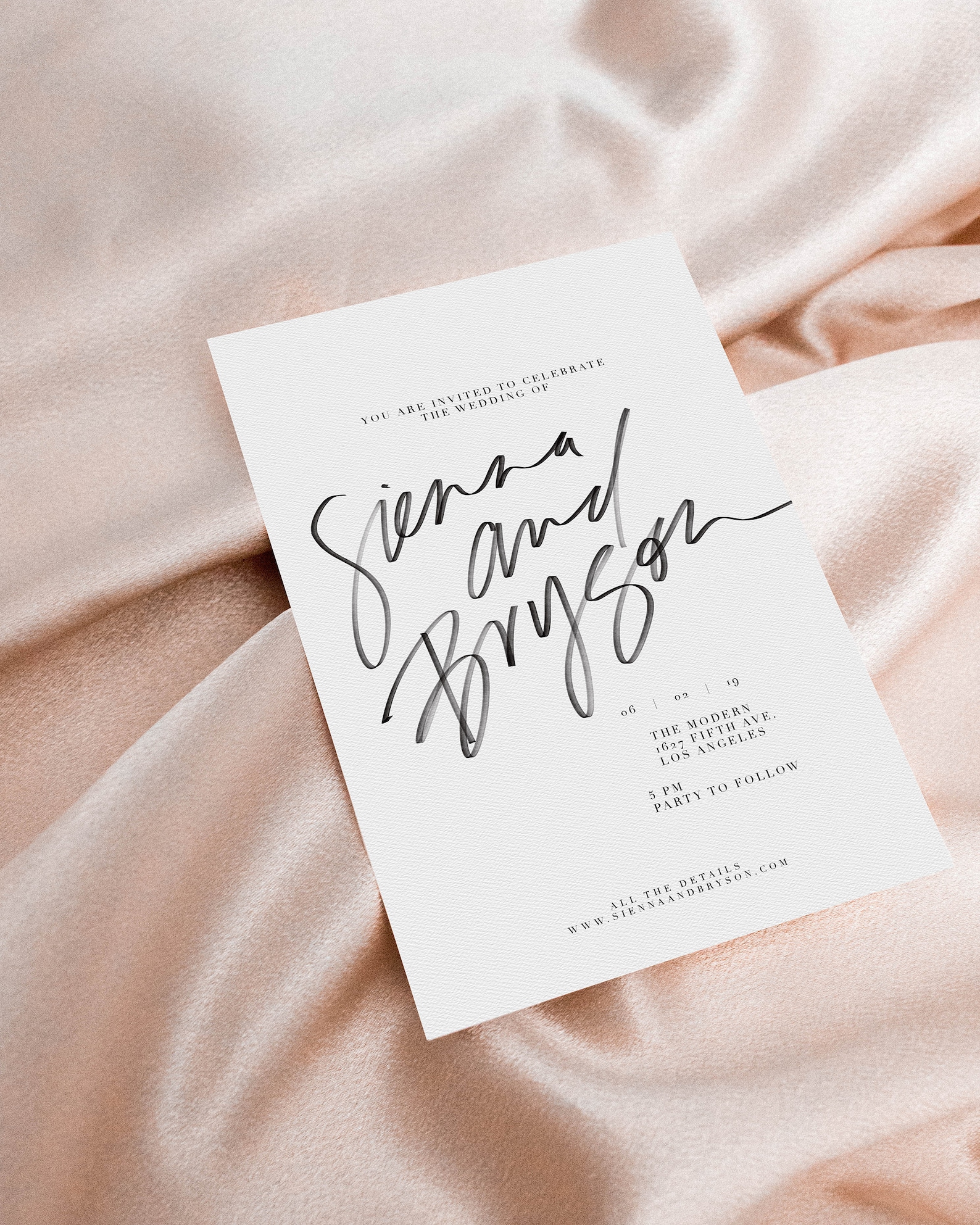 Modern Invitations Hand Lettered Invitations Letterpress - Etsy