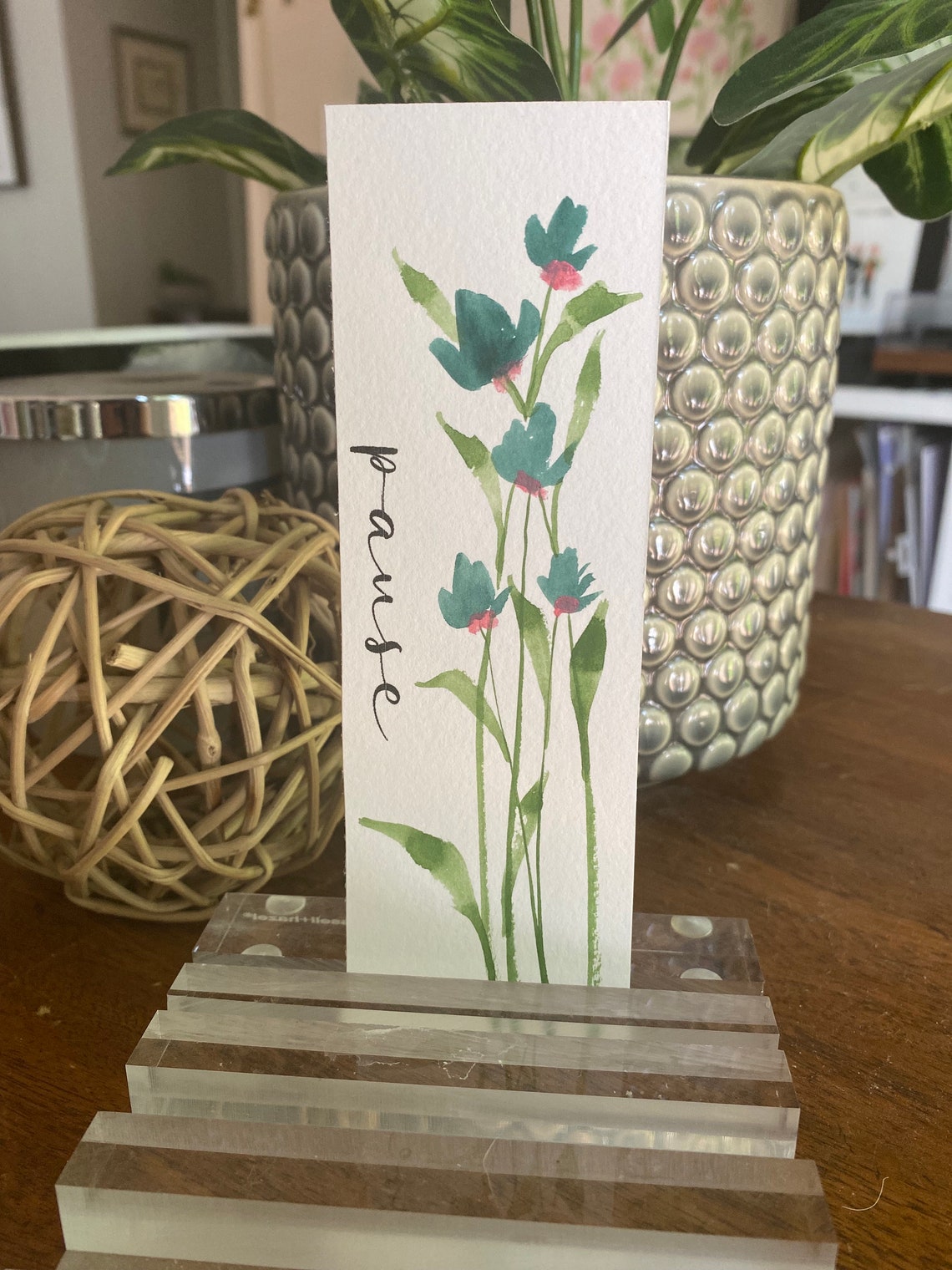 Floral Motivational Watercolor Bookmarks: Bookworm Reader - Etsy