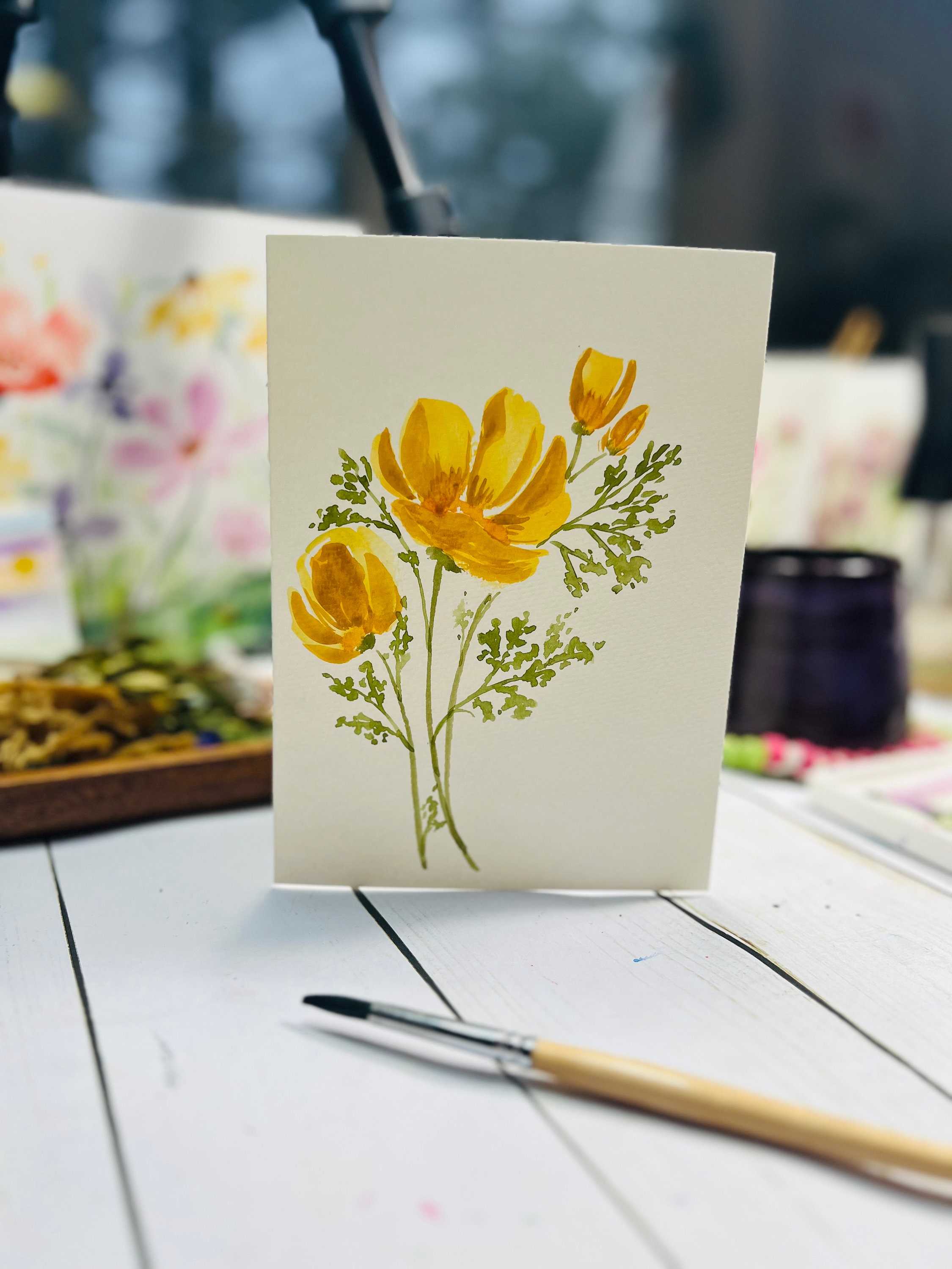 Set of 5 Floral Watercolor Notecard Sets, Stationary - Etsy