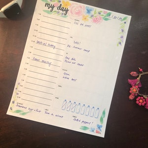 Watercolor Daily Planner, Printable, Instant Download, Planner Template ...