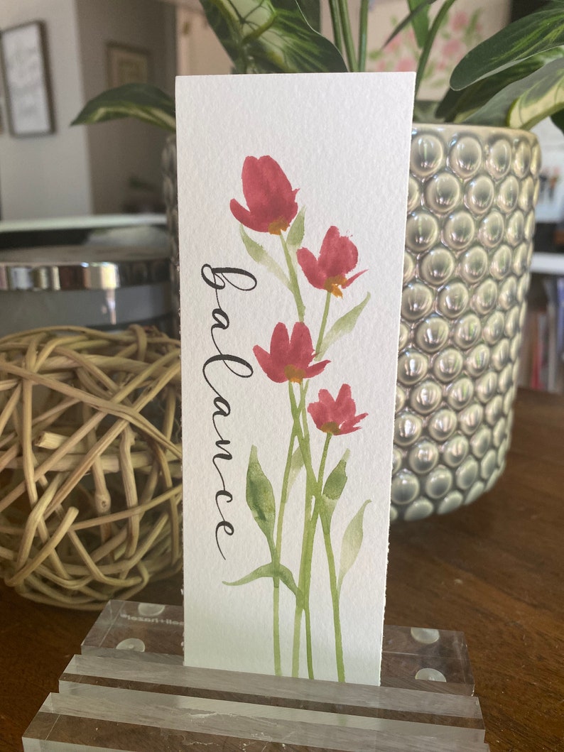Floral Motivational Watercolor Bookmarks: Bookworm Reader - Etsy