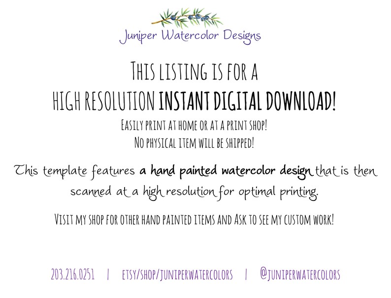 Printable Weekly Planner Template - Instant Download Watercolor Planner ...