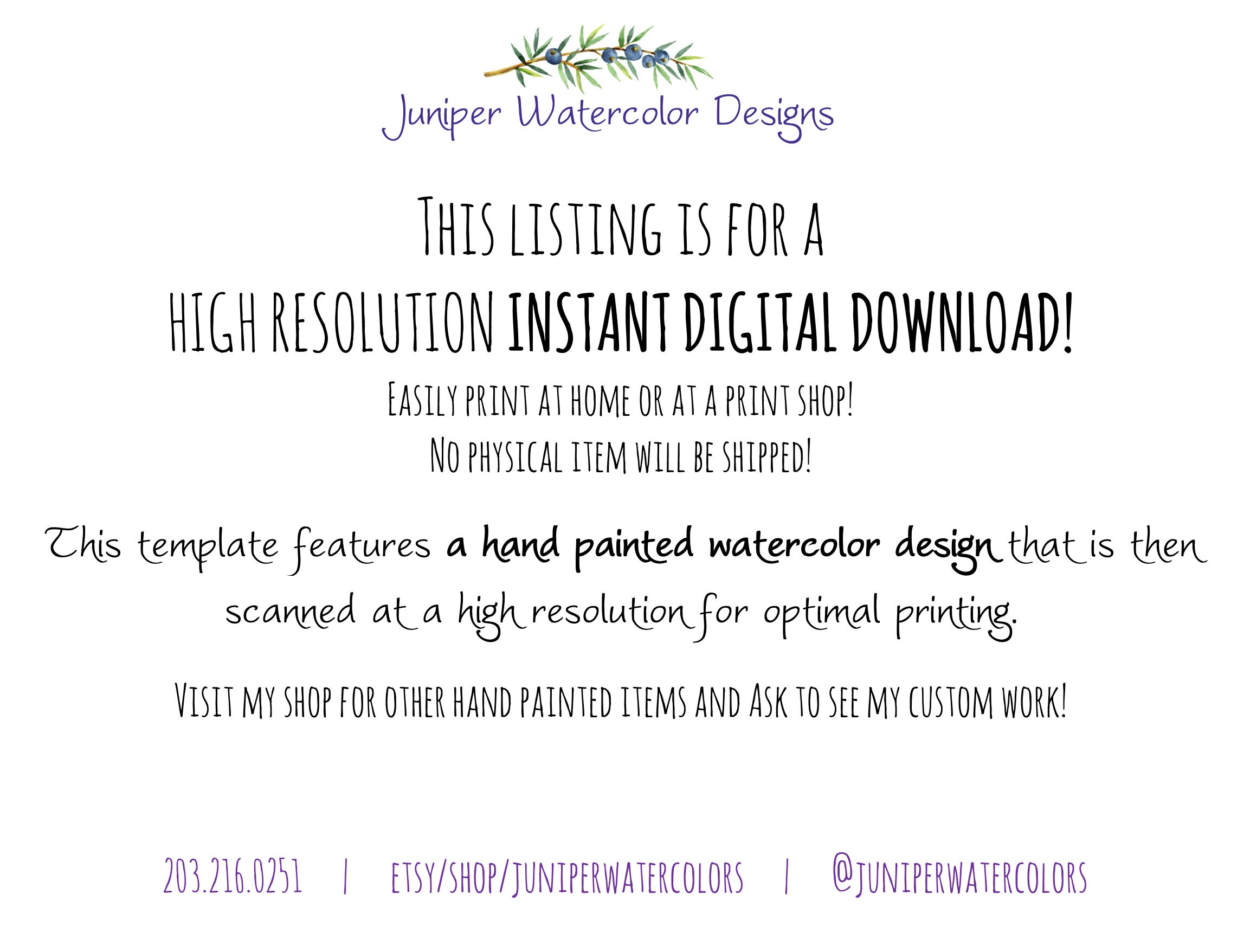 Printable Weekly Planner Template - Instant Download Watercolor Planner ...