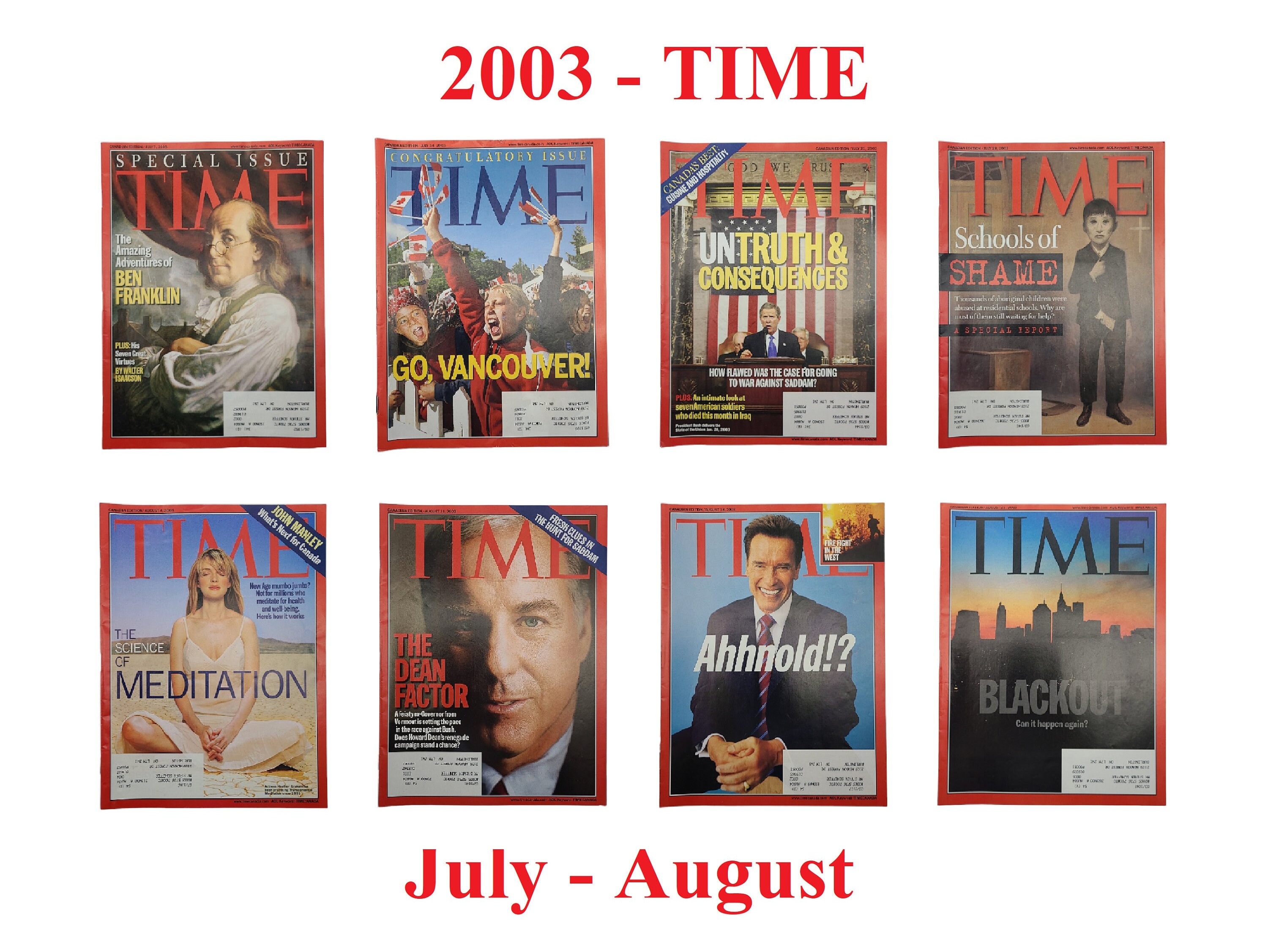 Choice of TIME Magazine 2003 Jul-aug Ben Franklin - Etsy
