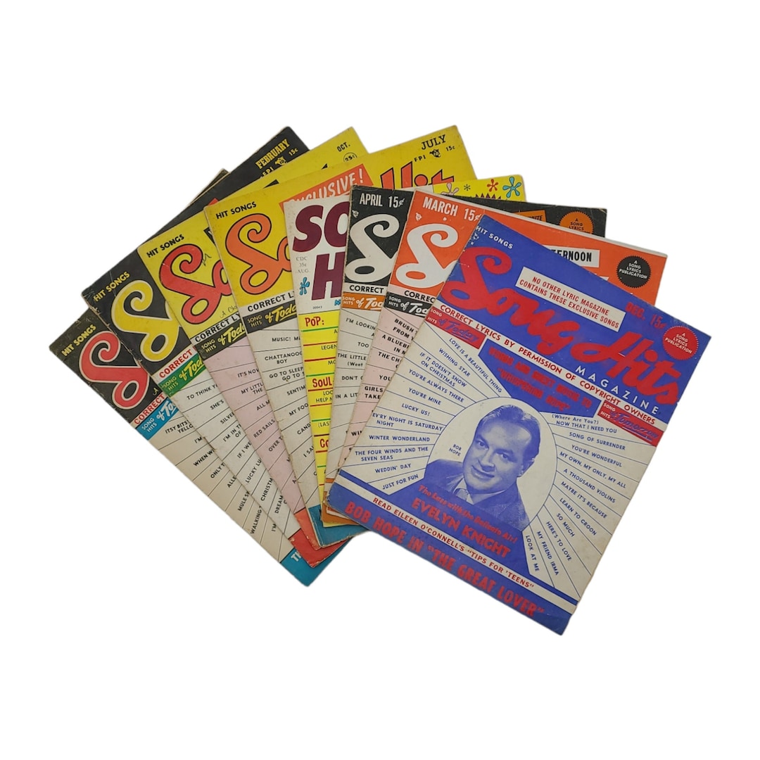Song Hits Magazines - Lot of 8 Vintage Music Magazines, 1948-1972. Song ...
