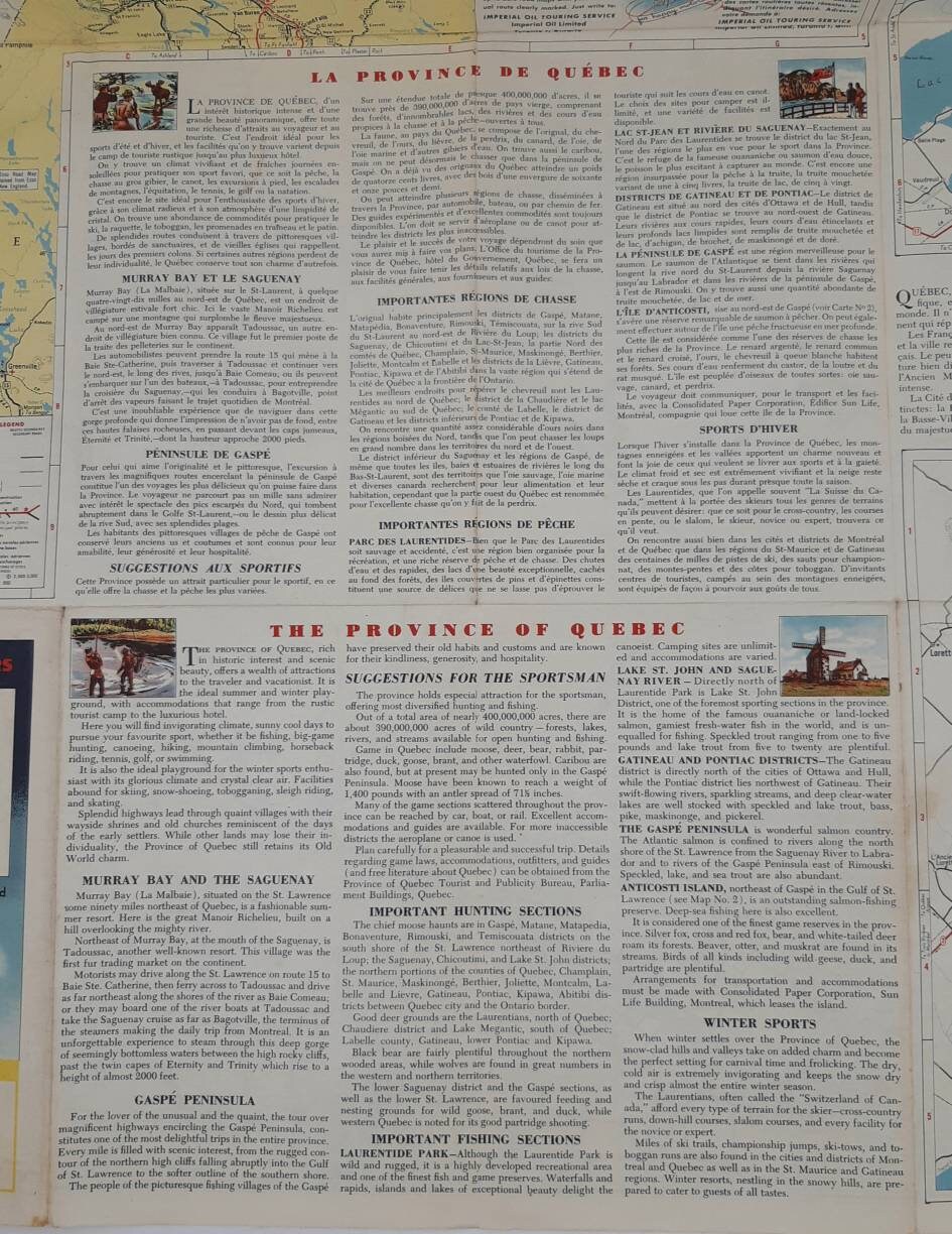 Vintage 1948 Imperial Oil Map of Quebec With Enlargements of - Etsy