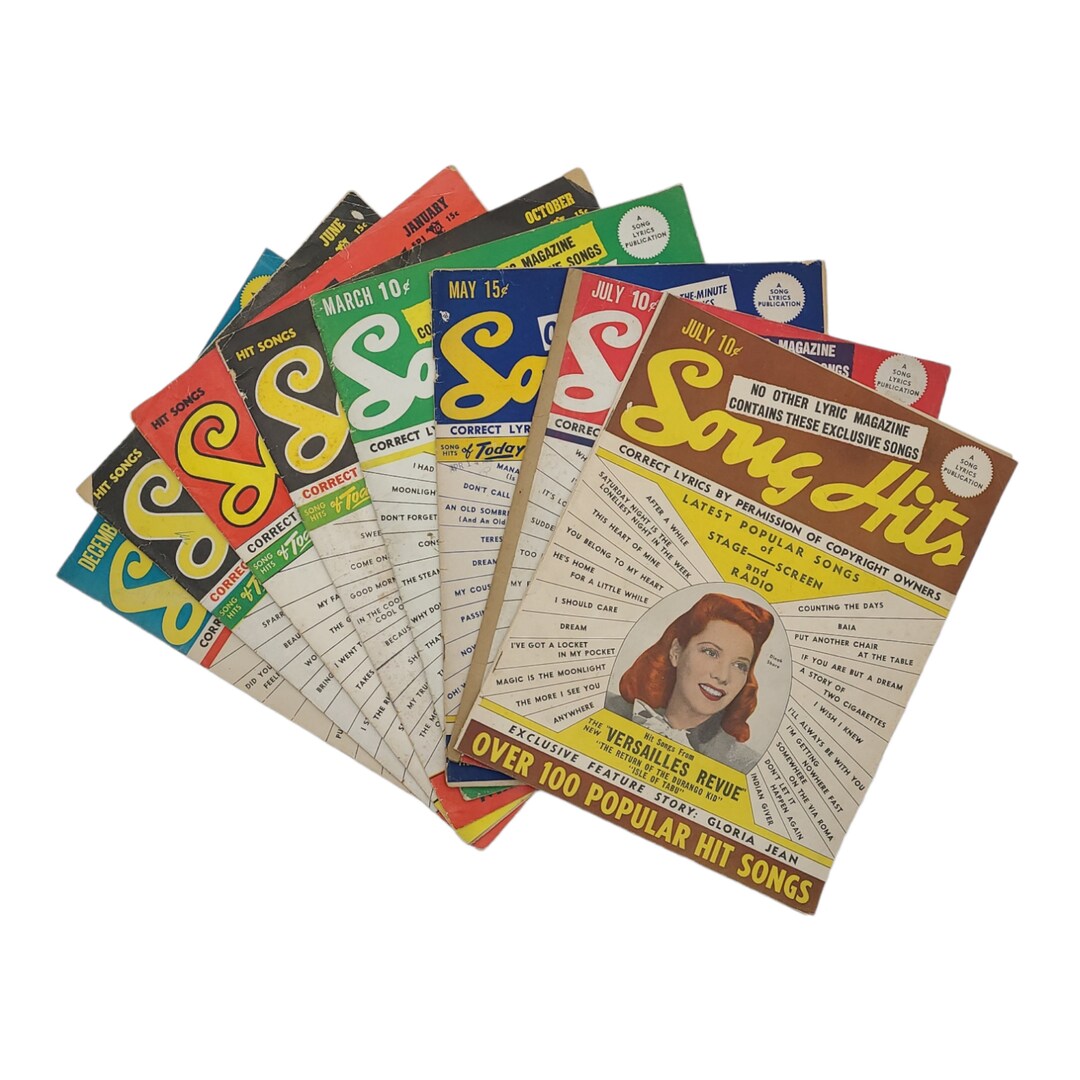 Song Hits Magazines - Lot of 8 Vintage Music Magazines, 1943-1953. Song ...