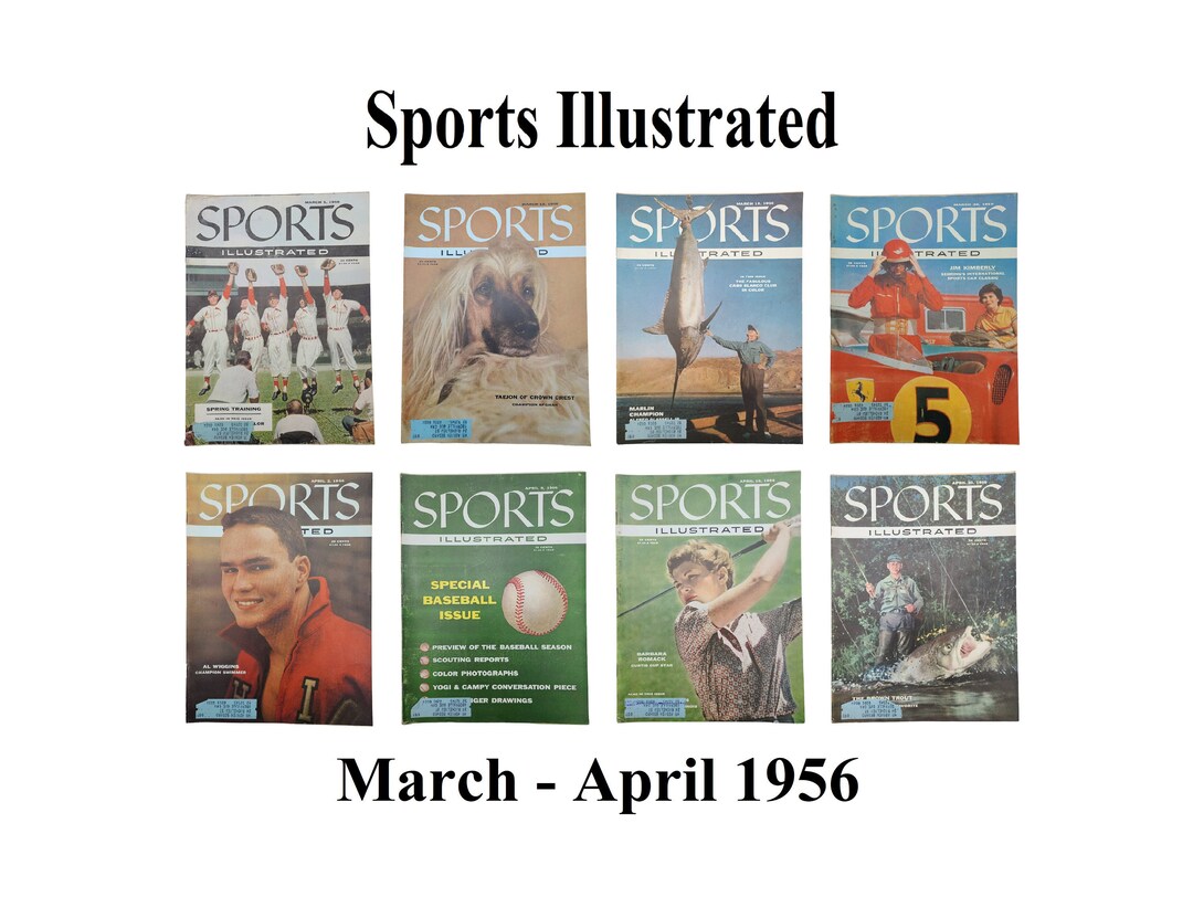 Sports Illustrated Magazines 1956 Mar-apr, Baseball, Dog Show, Fishing ...