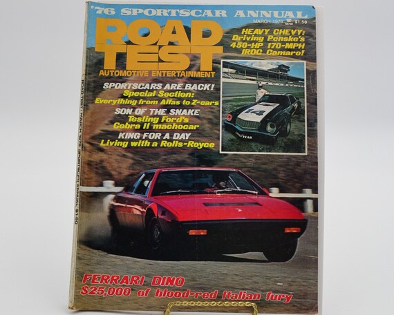 Road Test magazine March 1976. Ferrari Dino on the cover. | Etsy