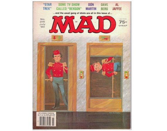 MAD Magazine No. 216 Jul '80 Elevator Cover Issue. - Etsy