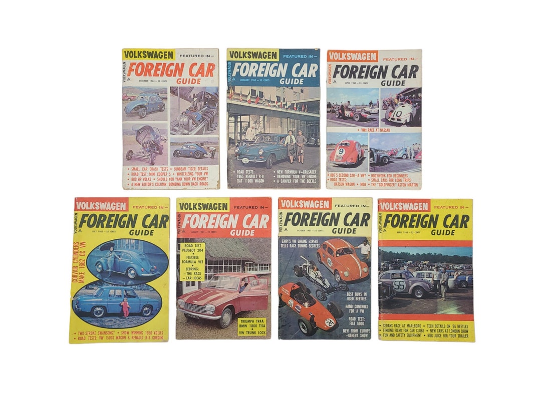 Lot of Vintage Foreign Car Guide Magazines - 1964 - 1966. Classic Cars ...