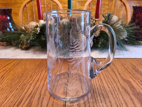 Thistle Pattern Glass Pitcher