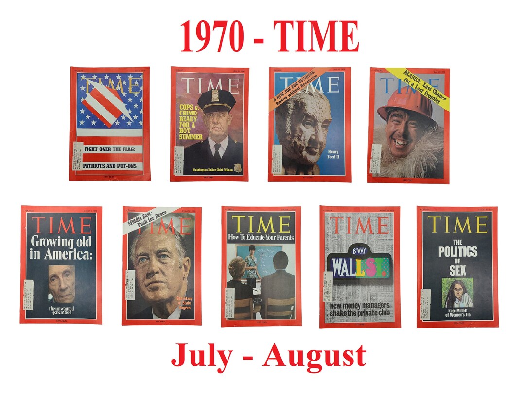 Choice of TIME Magazine 1970 Jul Aug, Patriots, Washington Crime, Henry ...