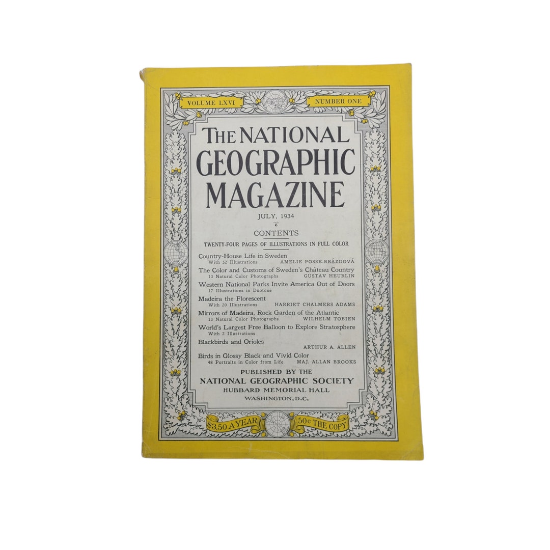 National Geographic Magazine July 1934 Volume LXVI Number - Etsy