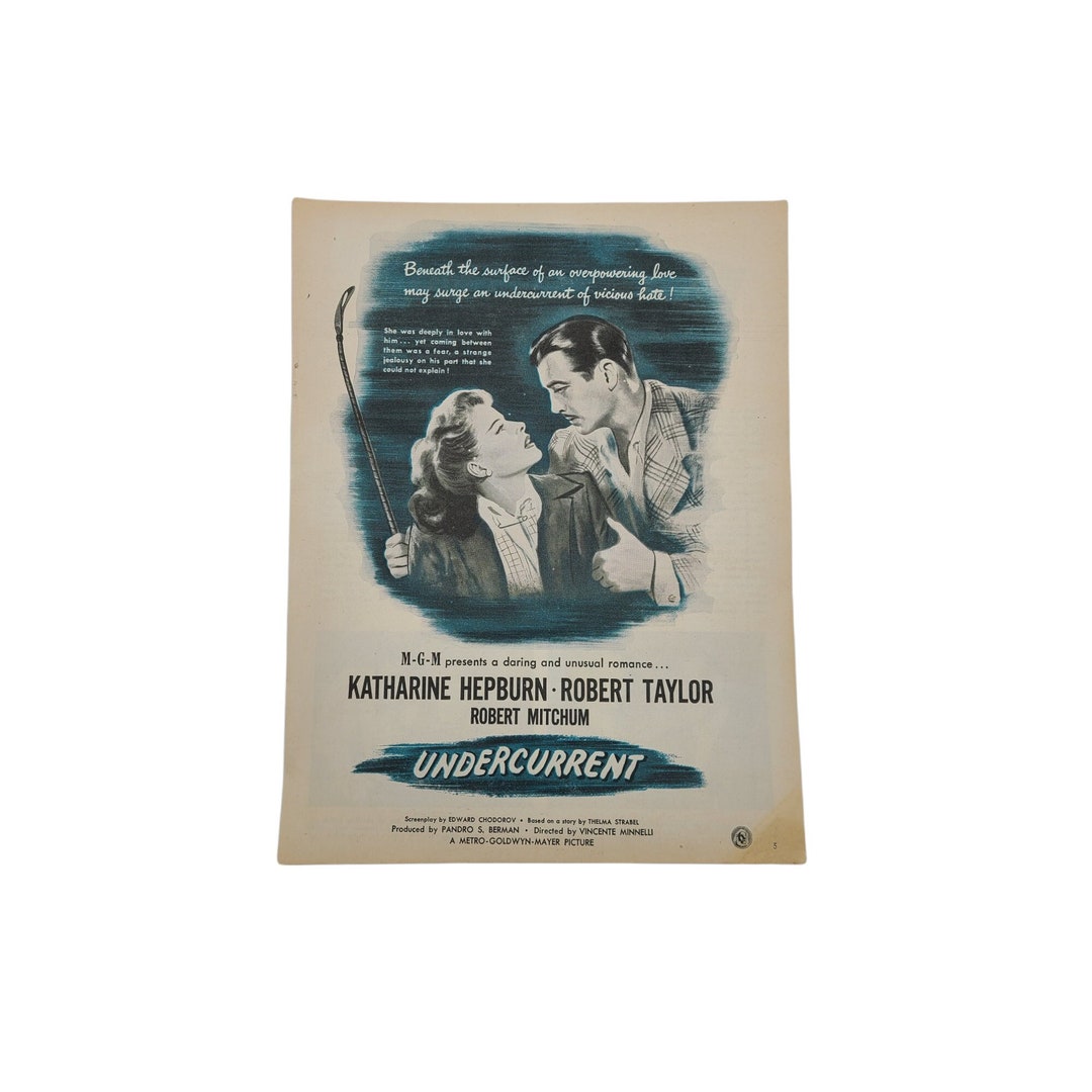 Movie Ad for undercurrent Starring Katharine Hepburn, Original 1940s ...