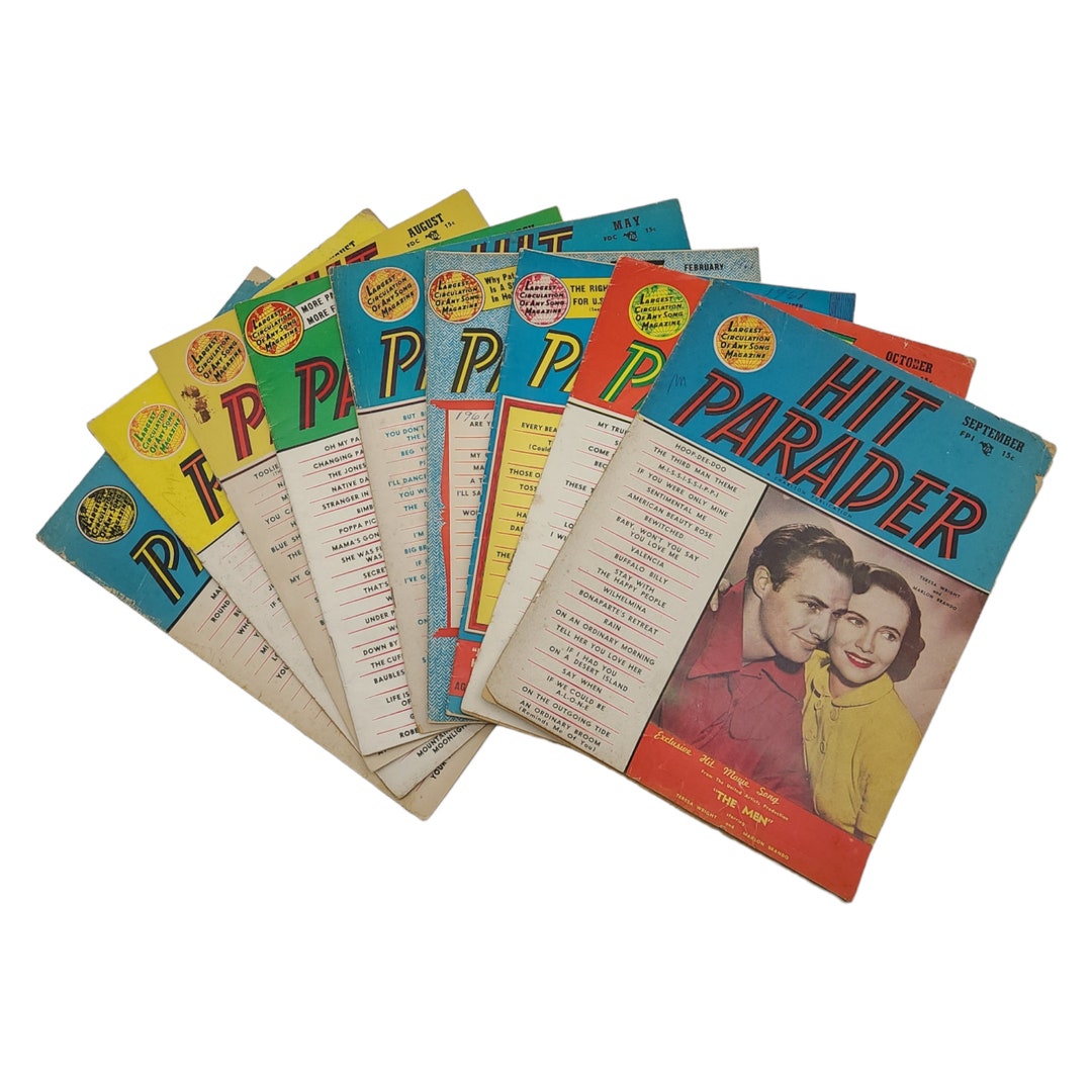 Hit Parader Magazines - Lot of 9 Vintage Music Magazines, 1940's - 1960 ...